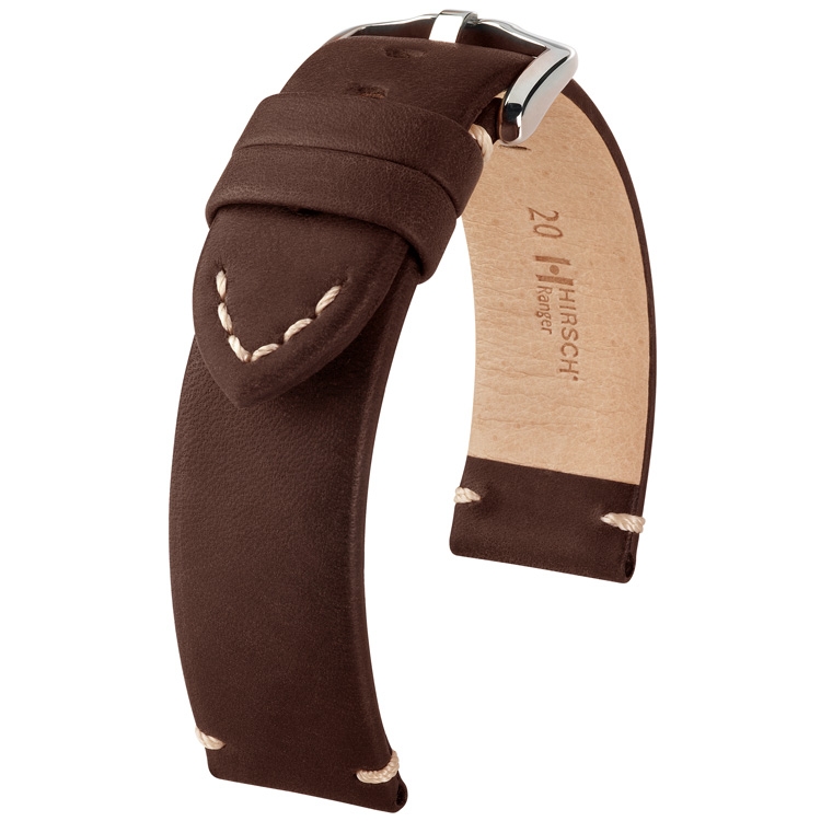 Hirsch Ranger Watch Strap Calf Skin Dark Brown