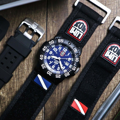 Luminox 3050, 3060, 3080, 3090, 3150, 3950 Velcro Strap Nylon Blue Flag ...